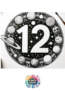 🎨 Dibujos de Número 12 para colorear >> ¡Dale Color Ahora!