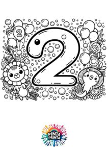 🎨 Dibujos de Número 2 para colorear >> ¡Dale Color Ahora!