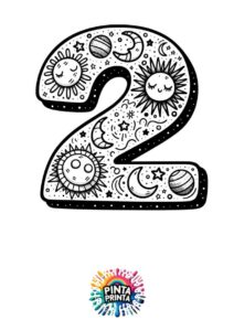 🎨 Dibujos de Número 2 para colorear >> ¡Dale Color Ahora!