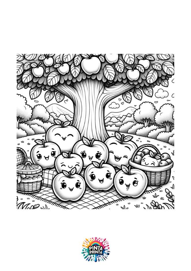 🎨 Dibujos de Manzanas para colorear >> ¡Dale Color Ahora!