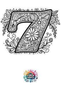 🎨 Dibujos de Número 7 para colorear >> ¡Dale Color Ahora!